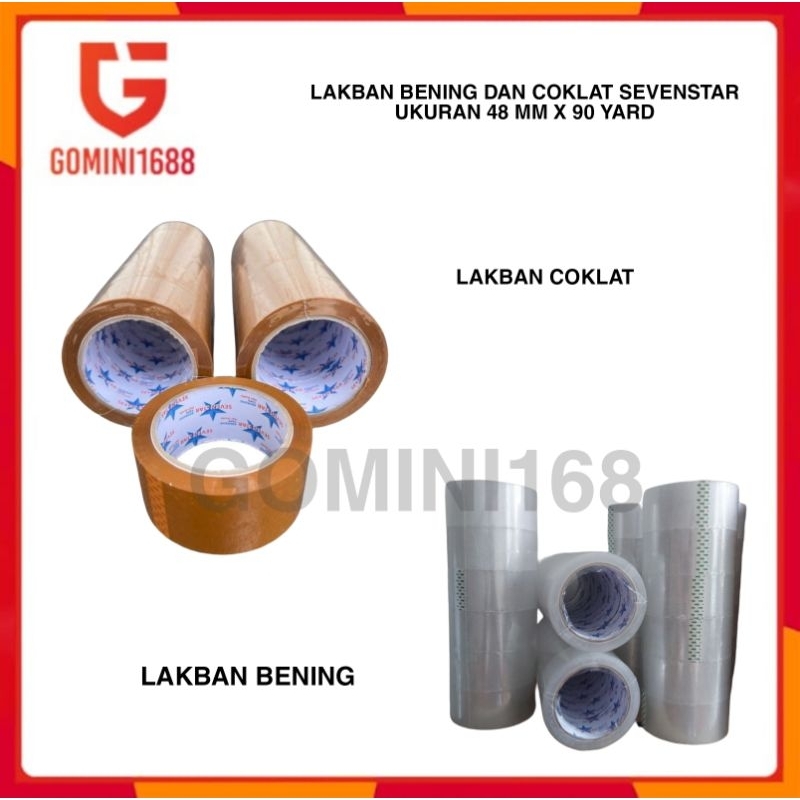 Jual Lakban Isolasi Sevenstar Warna Bening Coklat Ukuran 48 MM x 90 MM ...