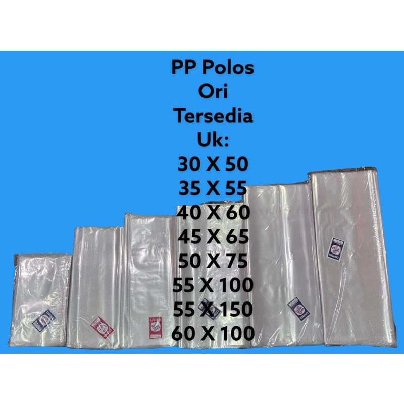 Jual PLASTIK PP POLOS PACKING LAUNDRY KILOAN UK LENGKAP | Shopee Indonesia