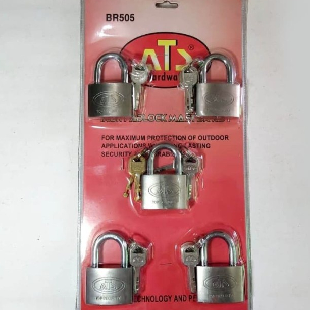 Jual GEMBOK SET ATS MASTER KEY 50MM S (BR505)/GEMBOK PAGAR KUNCI PINTU ...
