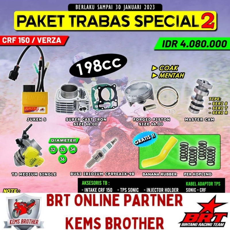 Jual PAKET CRF BRT TRABAS SPESIAL 2 BOREUP 200CC | Shopee Indonesia Jual PAKET CRF BRT TRABAS SPESIAL 2 BOREUP 200CC | Shopee Indonesia