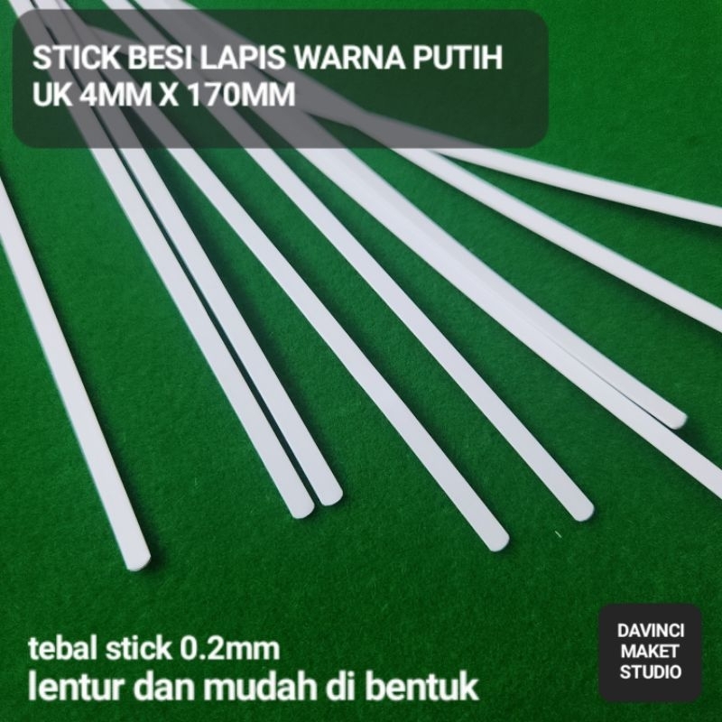 Jual Metal Stick Profile - Stik Besi Lapis Warna Putih 4MM X 170MM 17CM ...