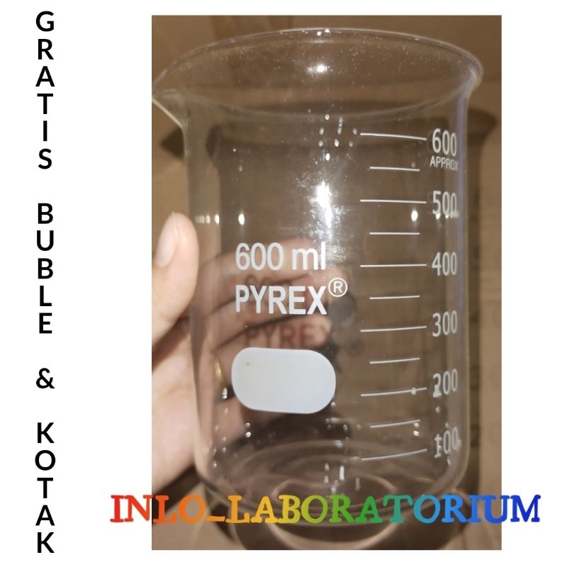 Jual Beaker Glass PYREX 600 ml/Beakerglass/Beaker/Beker/Gelas Kimia ...