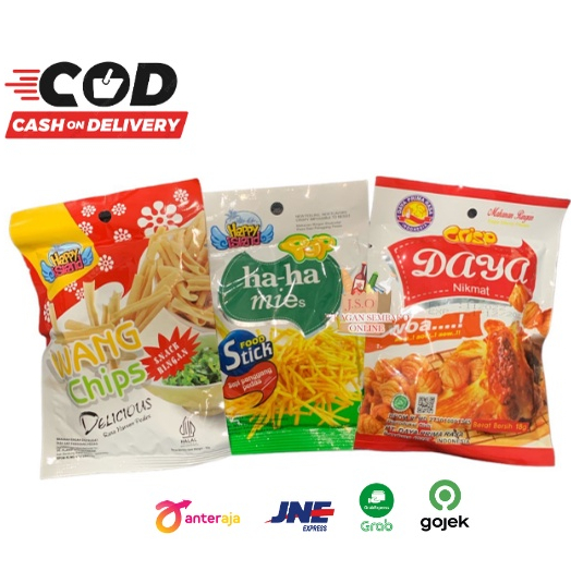 Jual (JSO) Wang Chips Ha Ha Mie Daya Crispy Siput 22gr Snack HALAL Ciki ...