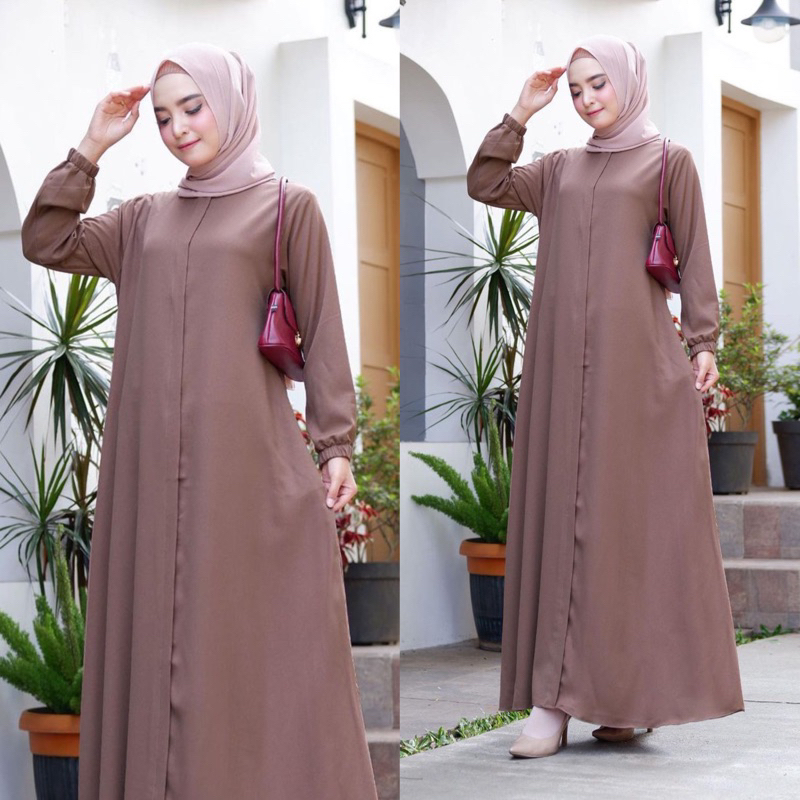 Jual Gamis Syari Basic Panjang Dress Wanita Muslimah Simple Elegan ...