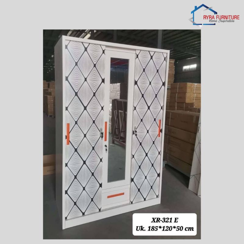 Jual LEMARI PAKAIAN SLIDING SWING/LEMARI PAKAIAN BESI/LEMARI METAL/LEMARI BESI 3 PINTU MURAH ...