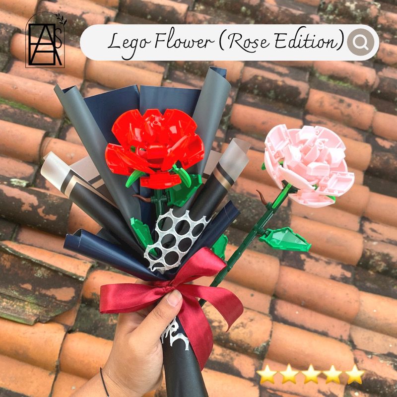 Jual BRICK BLOCK MAINAN BALOK KOTAK KOTAK LEGOO ROSE FLOWER BUNGA MAWAR ...