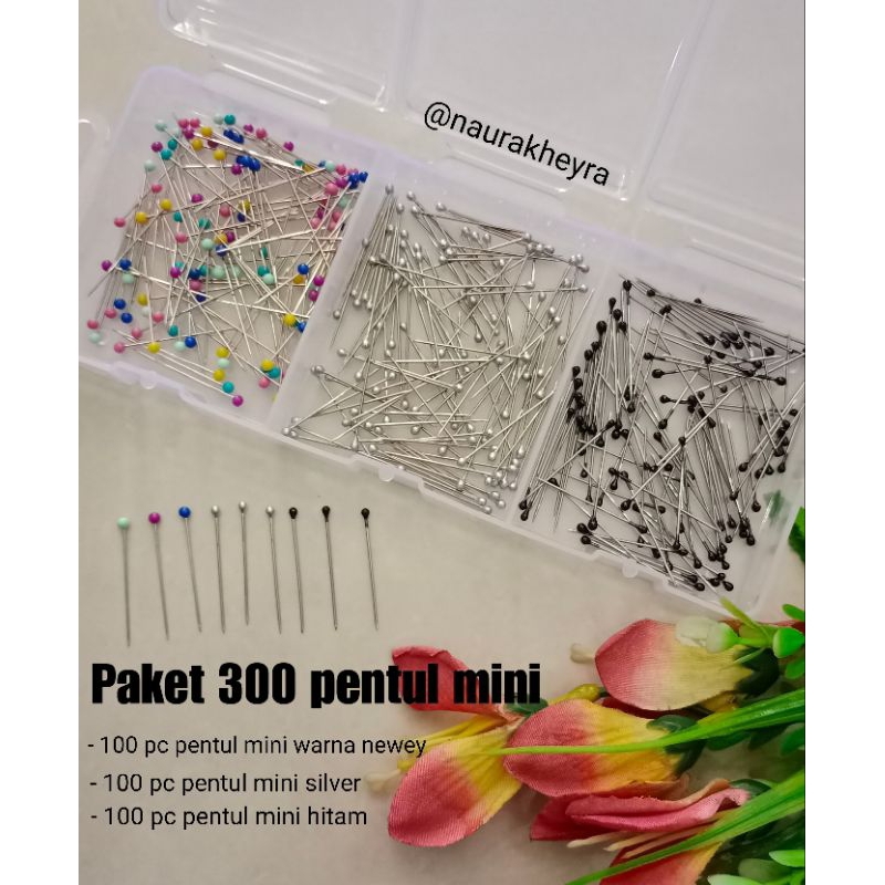 Jual Paket pins hijab 300 pc jarum pentul mini tajam anti karat ...