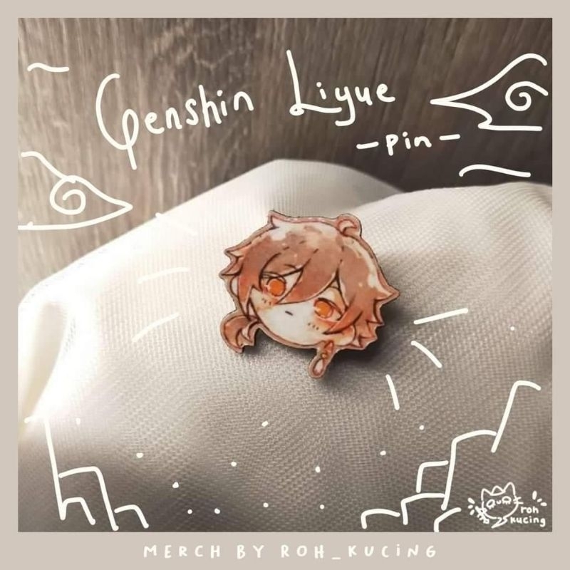 Jual [roh_kucing] Wooden Pin Genshin Impact Liyue | Shopee Indonesia