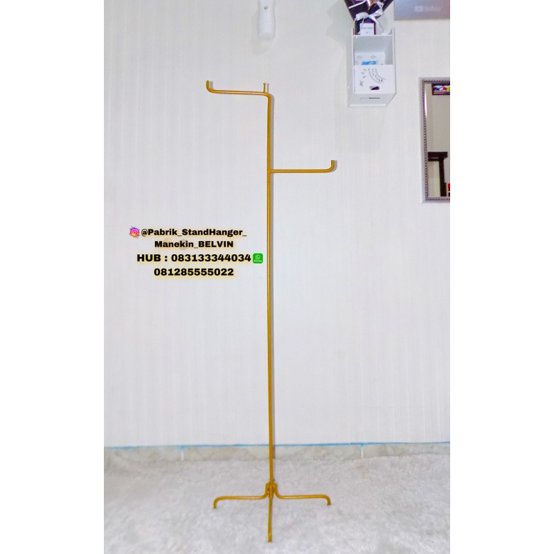 Jual StandHanger 2 Sisi 150CM GOLD // Gantungan Baju 2 Sisi Gold ...
