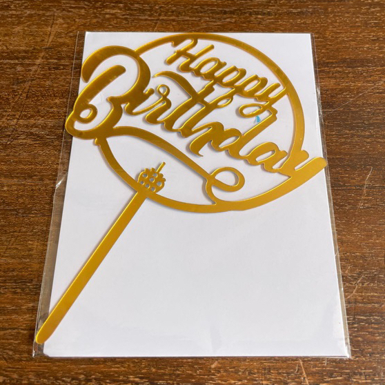 Jual topper happy birthday gold part 2 / toper ulang tahun / topper ...