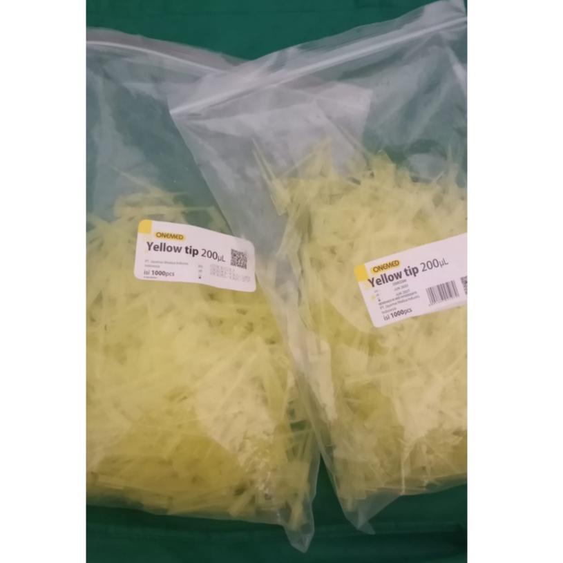 Jual YELLOW TIP MICROPIPET/TIP KUNING MIKROPIPET 200uL atau 0,2ml Pack ...