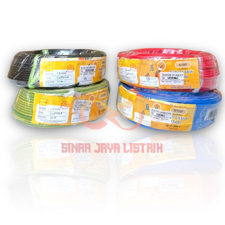 Jual KITANI Kabel Serabut NYAF 0.5 / 0.75 / 1.5 / 2.5 mm² panjang 50 meter SNI | Shopee Indonesia