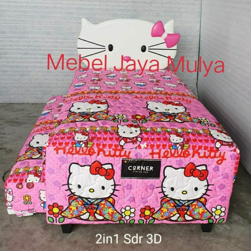 Jual Springbed Sorong Anak Karakter Kartun Bella Double Spring Bed 2in1 ...