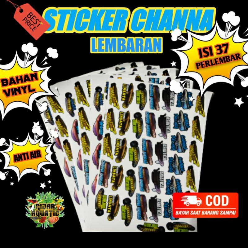 Jual Stiker Sticker Channa Predator Lembaran A3 tahan air | Shopee ...