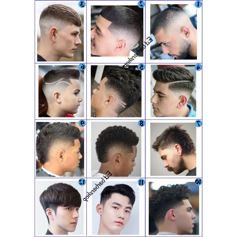 Jual poster potong rambut model terbaru barbershop atau pangkas rambut ...