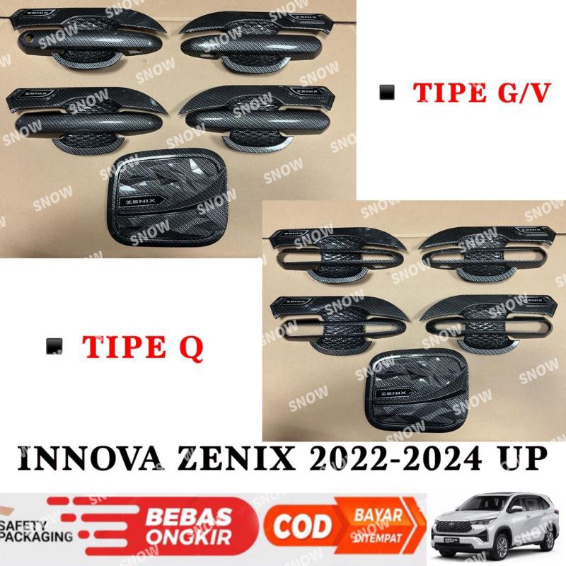 Jual Paket Outer Handle Tank Cover Innova Zenix 2022 2023 2024 Carbon | Shopee Indonesia