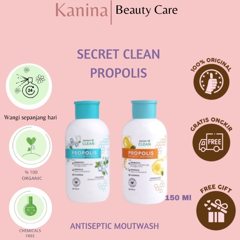 Jual Secret Clean Propolis Antiseptic Mouthwash 150 ML/ Obat Kumur ...