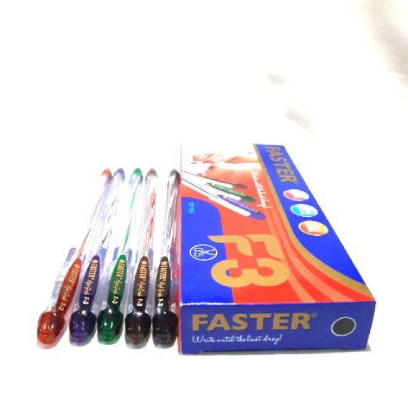 Jual (ISI 12) Pulpen/Bolpen/Ballpoint/Ballpen/Bolpoint Faster F3 0.5 ...