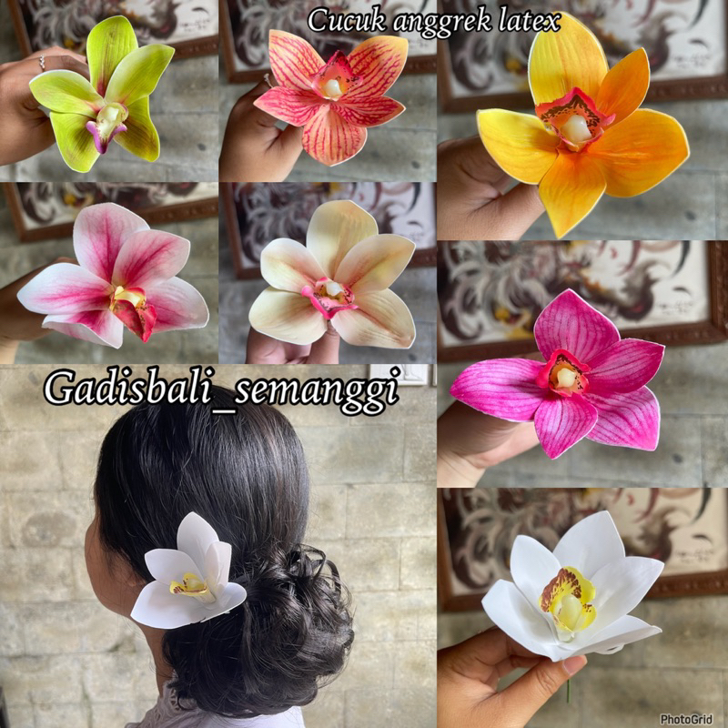 Jual bunga tusuk anggrek latex polos/ bunga anggrek/ anggrek tusuk ...