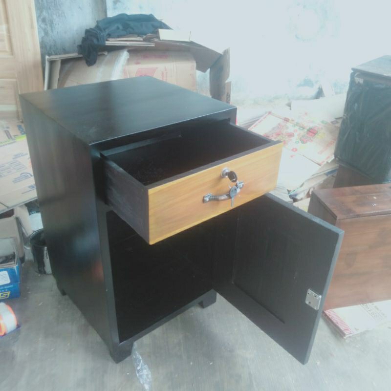 Jual meja laci kayu jati nakas kayu jati ukuran 40x40x65 | Shopee Indonesia