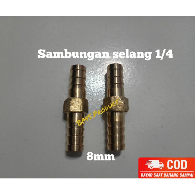 Jual nepel sambungan selang lurus 8mm untuk ukuran selang 1/4 | Shopee Indonesia