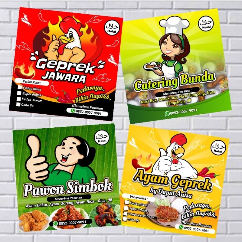 Jual ( minimal order 100 pcs ) Stiker Label Kemasan Stiker Jajanan ...