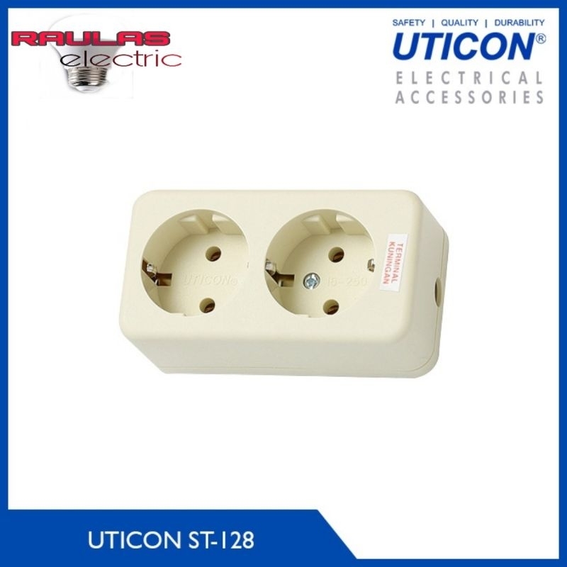 Jual Stop Kontak 2 Lubang Uticon ST-128, Socket Outlet / Terminal ...
