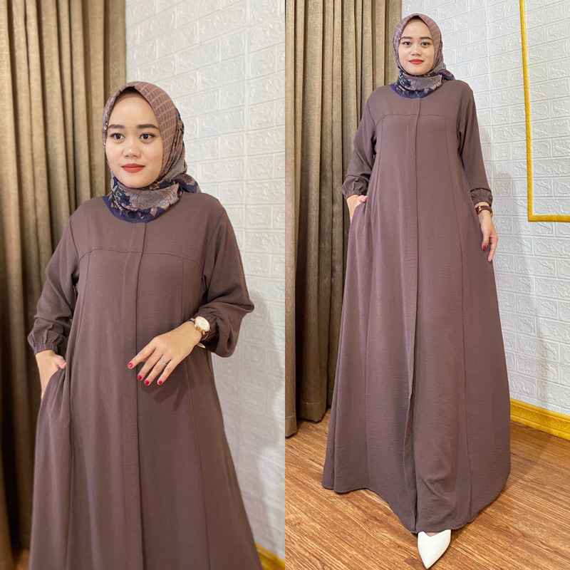 Jual Dress Maryam Gamis Syari Dewasa Basic Panjang Simple Elegan Nyaman ...