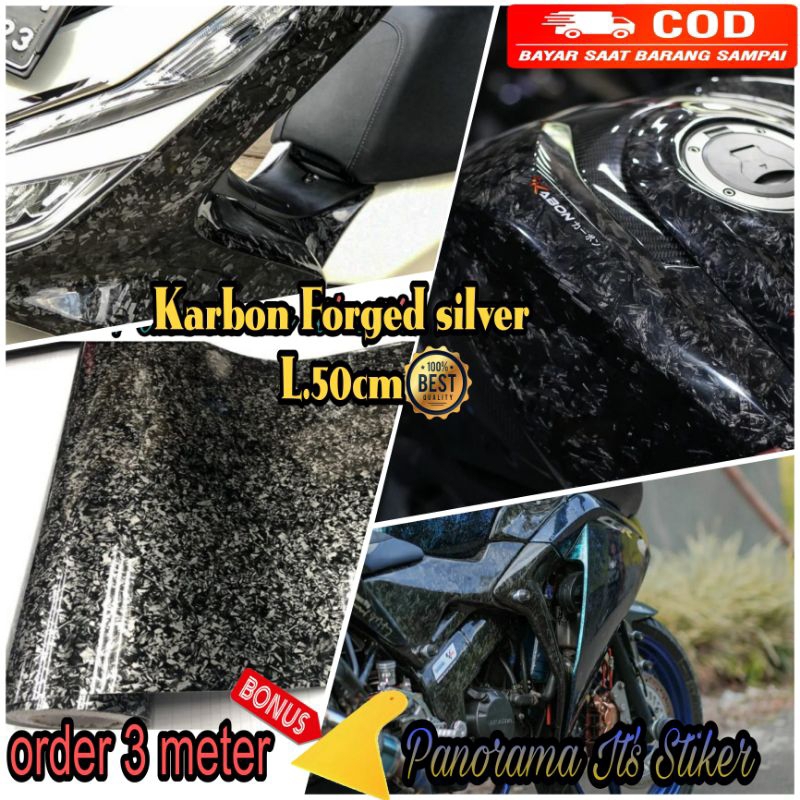 Jual sticker skotlet motor carbon forged/stiker karbon forged/scotlet ...