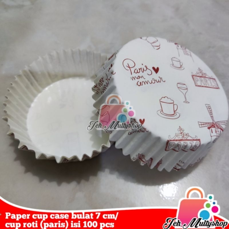 Jual Paper cup case laminasi bulat 7 cm/ cup roti (paris) isi 100 pcs ...