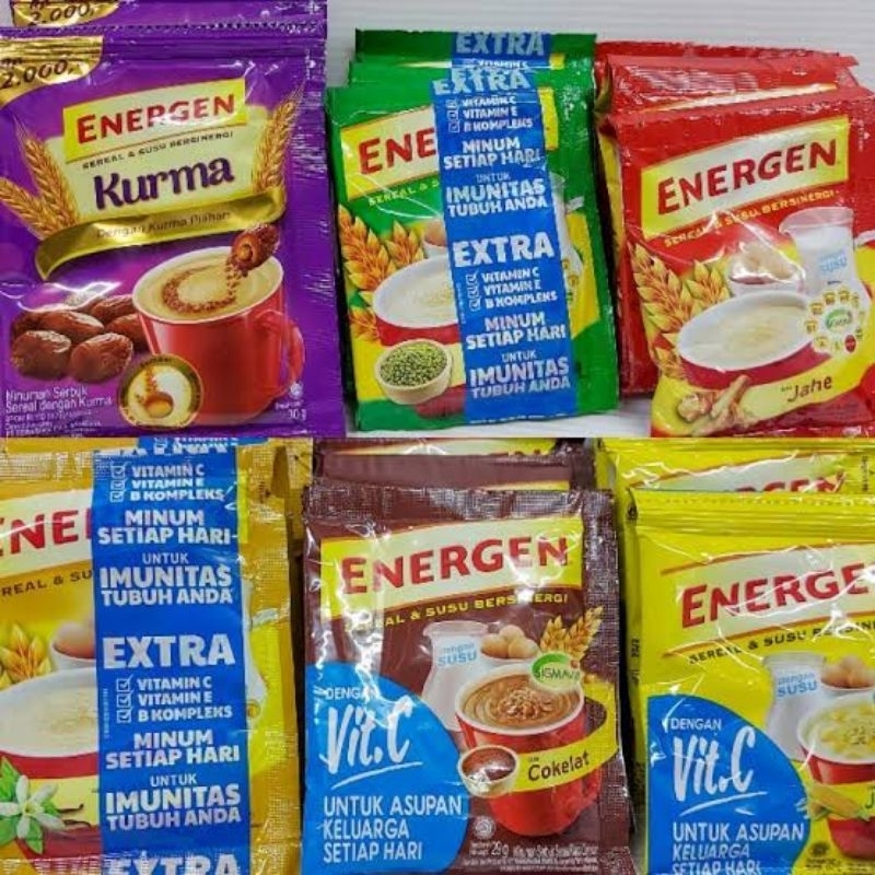 Jual ENERGEN SEREAL SUSU PENUNDA LAPAR RASA COKLAT DAN JAGUNG 29gr ...
