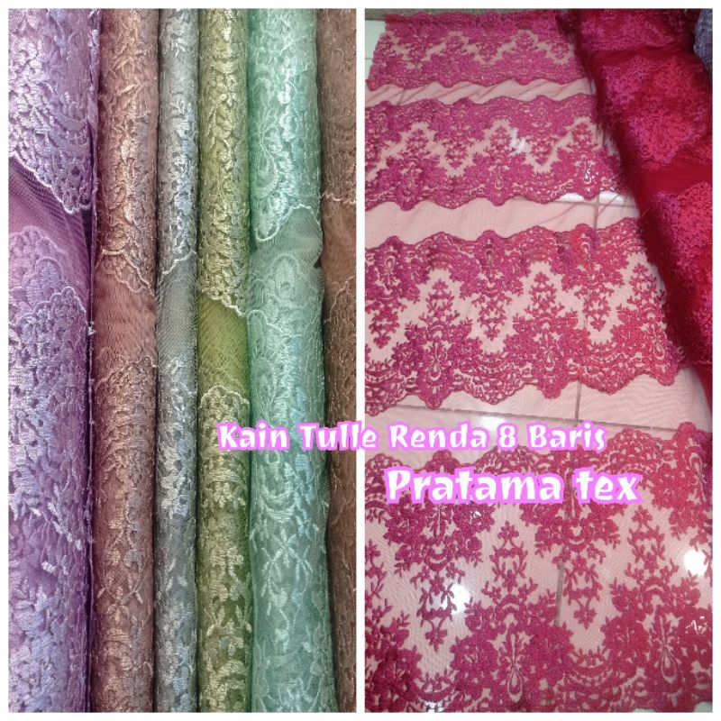 Jual Kain Kebaya Aplikasi Tile Renda /Kain tile Renda Korea 8 Baris ...