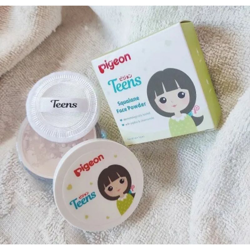 Jual PIGEON TEENS SQUALANE FACE POWDER/BEDAK TABUR PIGEON/JOJOBA ...