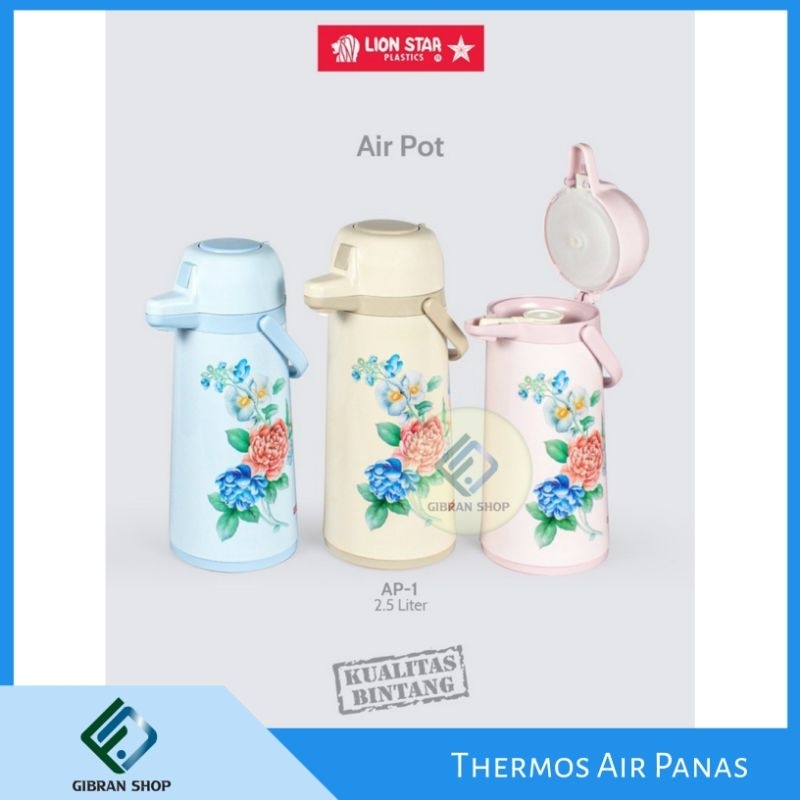 Jual Thermos Air Panas Pencet Airpot 2,5 Liter PAP 2500 AP-1 Lion Star Tahan Panas Termos ...