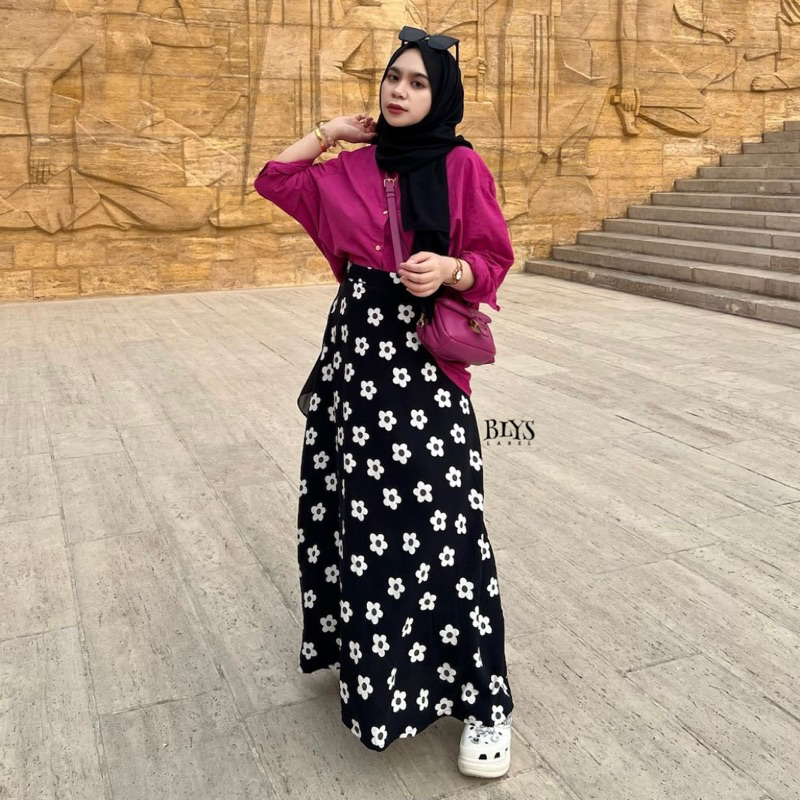 Jual Floral Skirt - Blys Label | maxi long skirt | rok panjang | rok ...