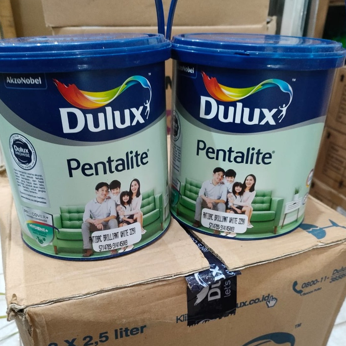 Jual Cat Dulux Pentalite Brilliant White 2290 2,5 kg | Shopee Indonesia