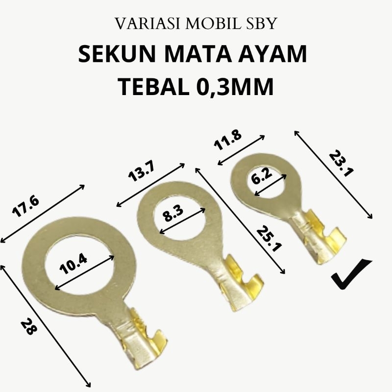 Jual 'PAKET HEMAT' Terminal Skun bulat ring M6/sekun bulat aki mata ...