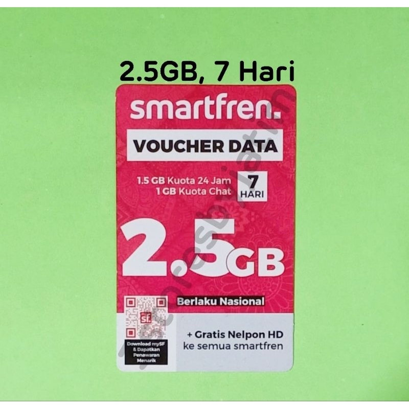 Jual Voucher Kuota Data Smartfren 2.5GB, 7 Hari | Shopee Indonesia