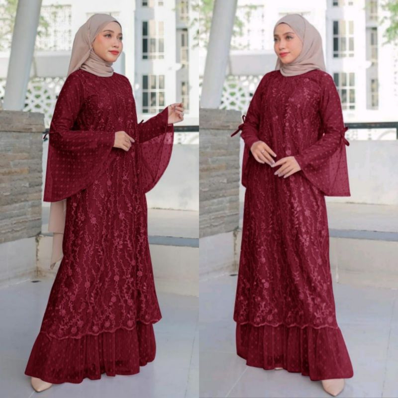 Jual Dress maxi dress pesta dress acara dress muslimah fashion kekinian ...