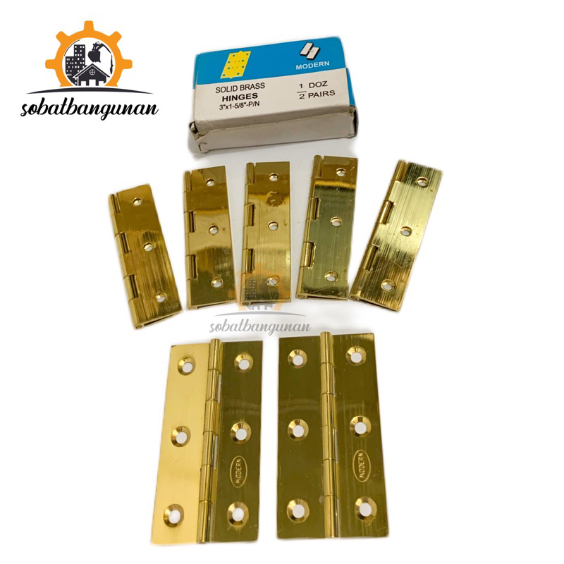 Jual Engsel Kuningan 3” inch 7,5cm HARGA 1 SET Tanpa Sekrup / Engsel ...