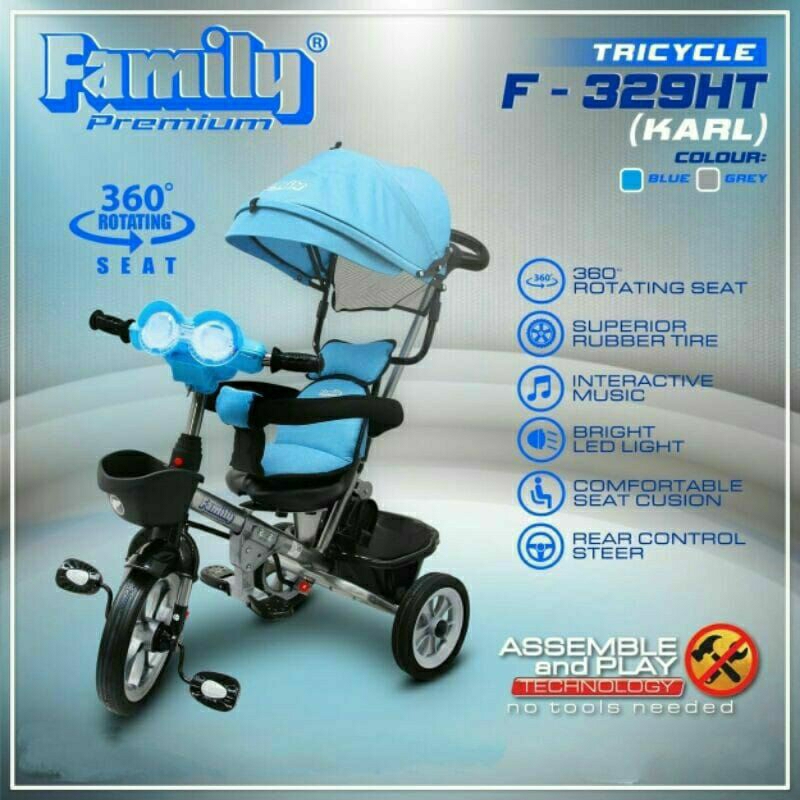 Jual Sepeda Stroller Anak Roda Tiga 3 Tricycle Family F 860 J / F 960 ...