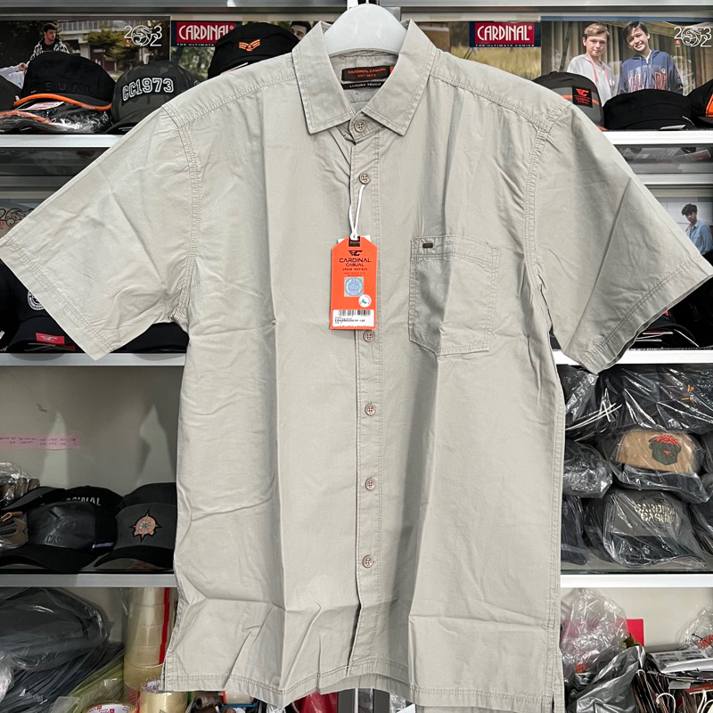 Jual Kemeja Cardinal Warna Polos Lengan Pendek Casual Original | Shopee ...