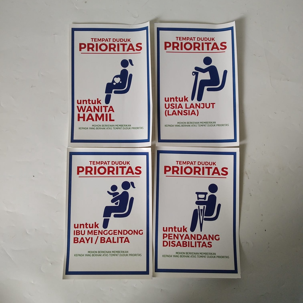 Jual Stiker Tempat Duduk Prioritas - Wanita Hamil - Lansia - Penyandang ...