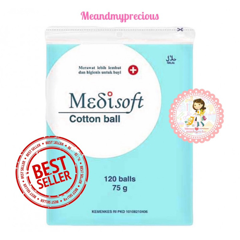 Jual MMP - MEDISOFT KAPAS BULAT 120 BALLS / Kapas bayi / kapas baby ...