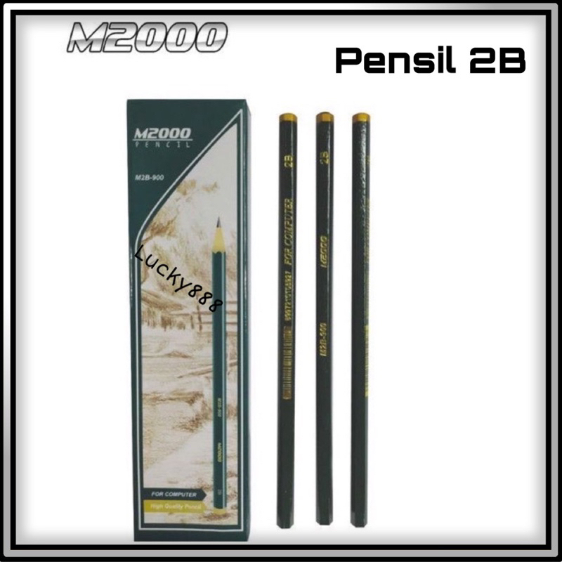 Jual (COD) PENSIL 2B M2B-900 12 Pcs / 1 LUSIN / 1 BOX PENCIL MURAH ...