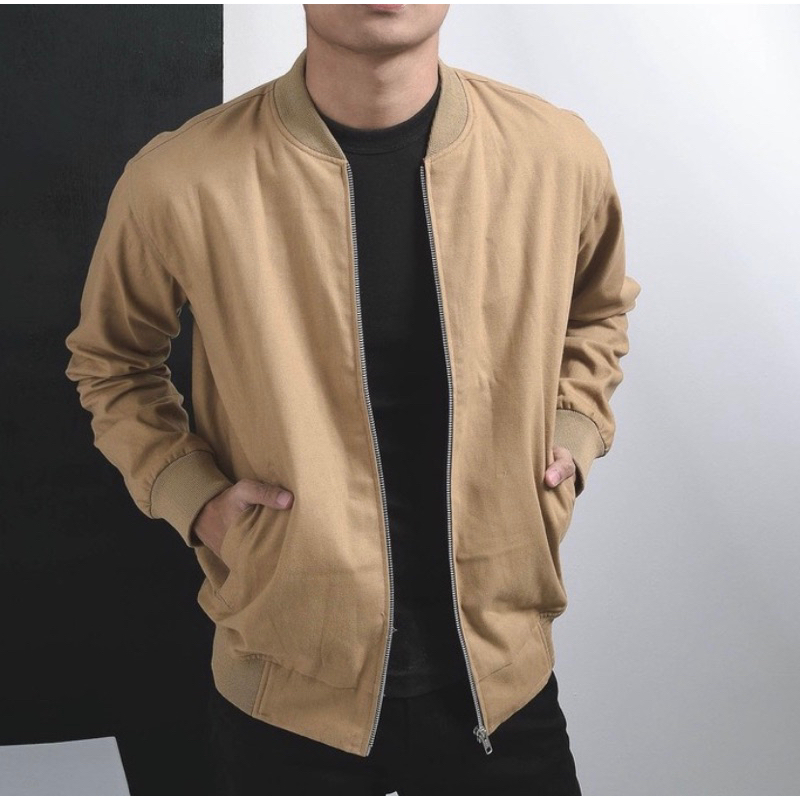 Jual Jaket Pria Bomber Bahan Canvas Size M L XL XXL | Shopee Indonesia
