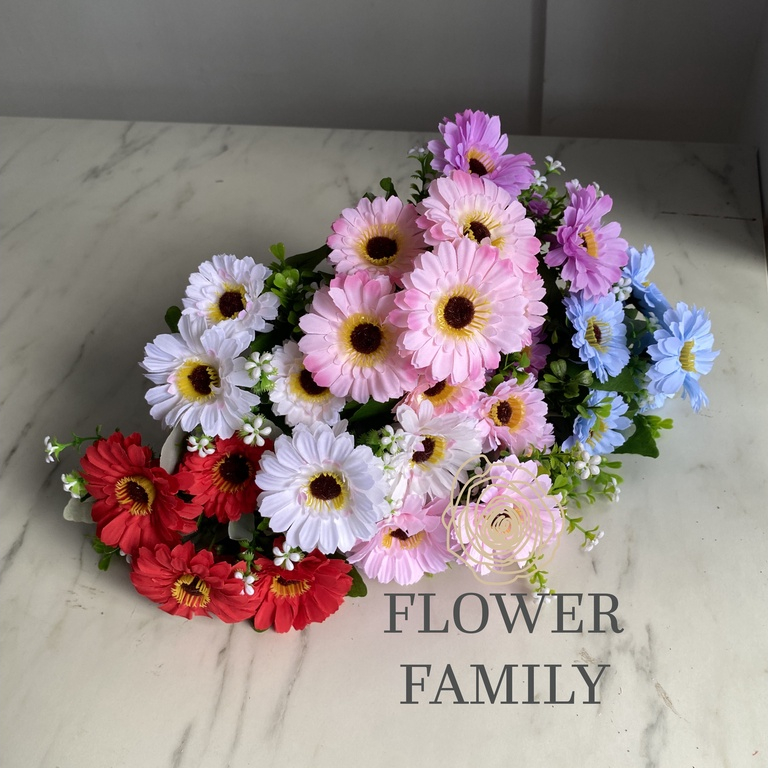 Jual Flower Family - Bunga Garbera Artificial | Bunga Kecil Palsu ...