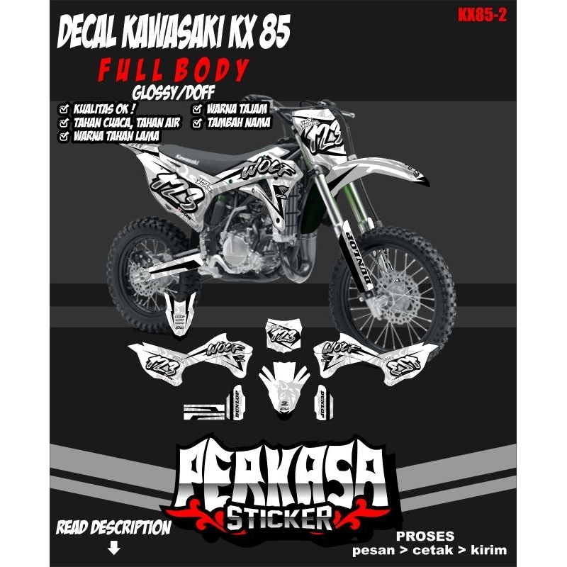 Jual decal motor kx 85 full body keren (kx85-2) perkasa sticker ...