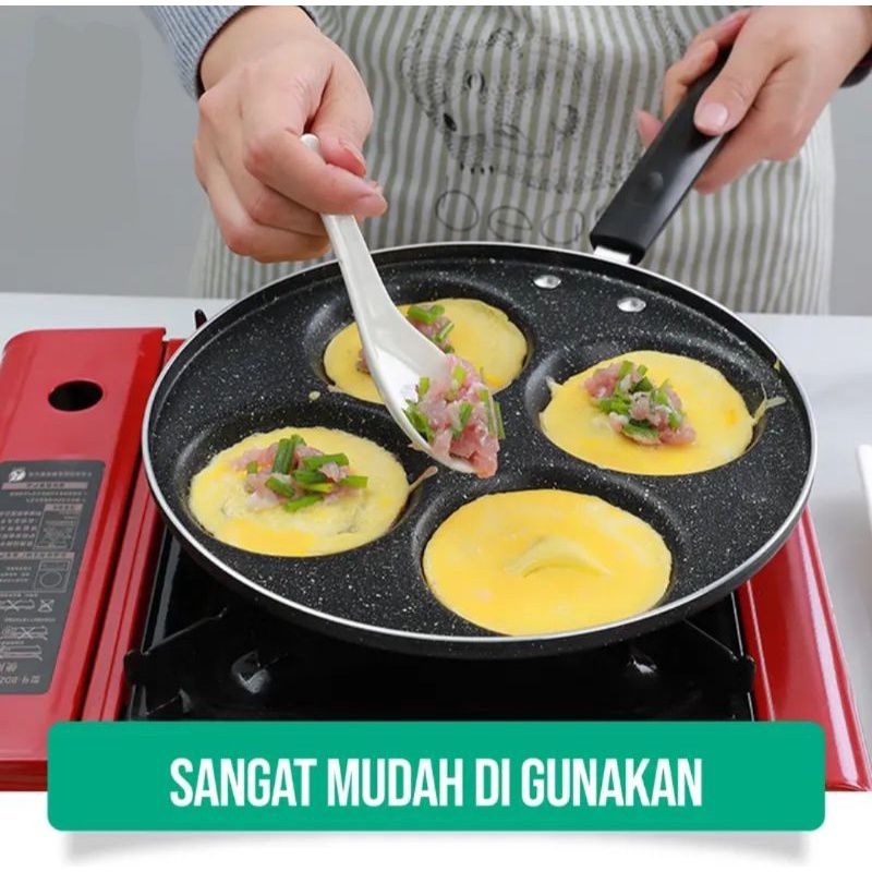 Jual CETAKAN TELUR 4 DATAR / Cetakan Martabak / Panci Wajan 4 Lubang ...