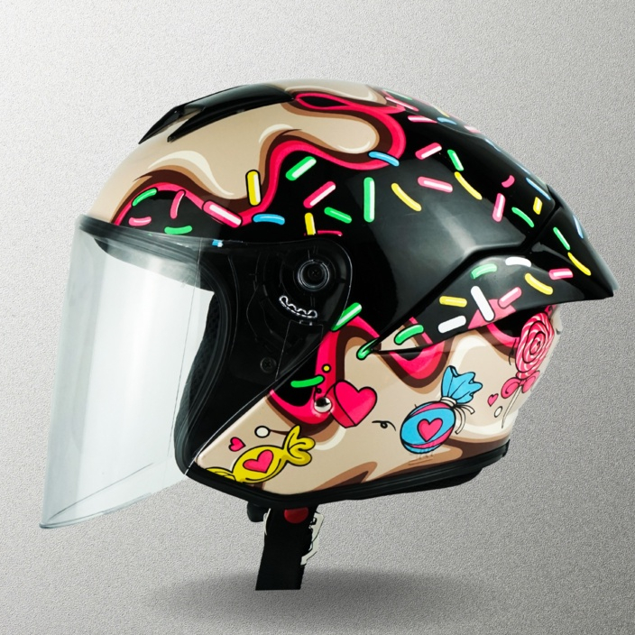Jual Helm Jitsu Motor Dewasa Pria Wanita Motif CANDIES SNI Original ...